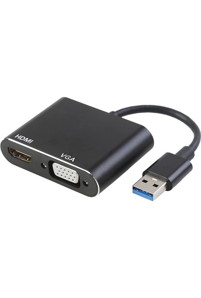 Alfais 4769 USB 3.0 To Hdmı VGA 1080P Monitör Genişletici Çevirici Dönüştürücü Adaptör