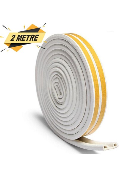 Badem10 Kapı Pencere Bandı Fitili Yapışkanlı Soğuk Izolasyon Bant 1x2=2 Metre (Beyaz) Badem10 Kapı Pencere Bandı Fitili Yapışkanlı Soğuk Izolasyon Bant 1x2=2 Metre (Beyaz)
