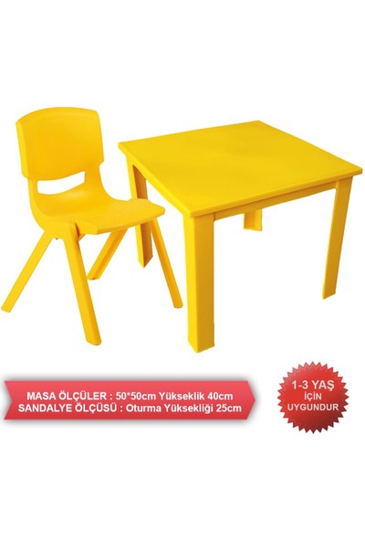 Fiore Çocuk Masa Sandalye Takımı Sarı H40 1 3 Yaş Fiore Çocuk Masa Sandalye Takımı Sarı H40 1 3 Yaş