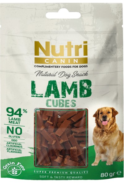 Nutri Canin Kuzu Etli Küpleri Tahılsız Nutri Canin 80GR Köpek Ödülü Nutri Canin Kuzu Etli Küpleri Tahılsız Nutri Canin 80GR Köpek Ödülü