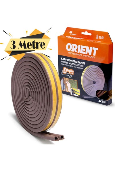 Orient Kapı Pencere Fitili Soğuk Izolasyon Bandı Kahverengi 2x3=6 mt