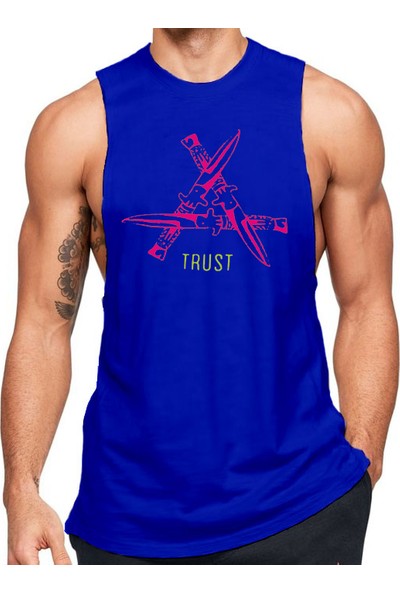Mavi Erkek Regular Fit -Pink Trust Kılıç- Baskılı Bisiklet Yaka Kolsuz T-Shirt