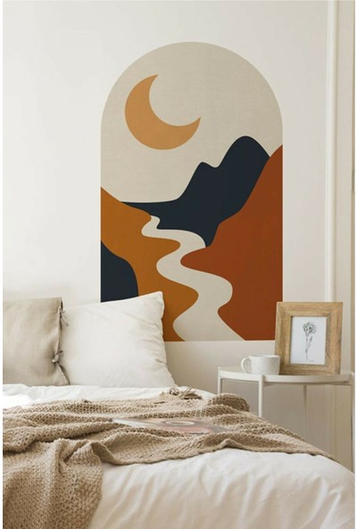 Lavien Near Boho Mavi Turuncu Dağ Duvar Stickerı Lavien Near Boho Mavi Turuncu Dağ Duvar Stickerı