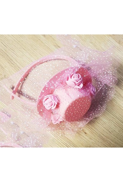 Ceyyiz Kına Gecesi Mini Şapkalı Nedime Tacı Pembe