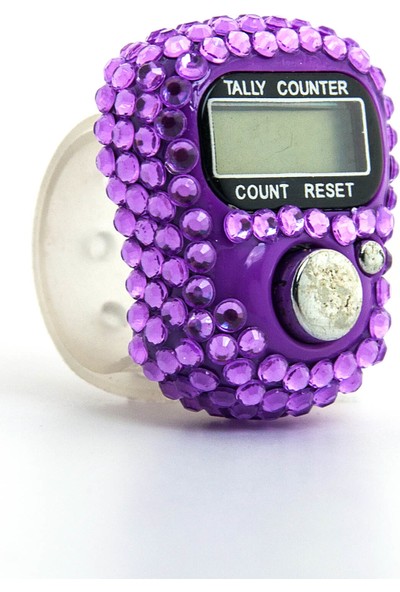 İhvan Online Taşlı Zikirmatik - Dijital Yüzük - Mor Renk