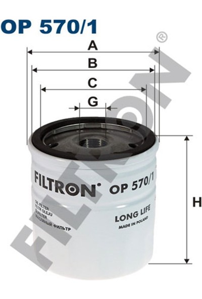 Filtron Yağ Filtresi Astra G 98-05 -Astra H-Combo 05 Corsa C 00 Vectra C 02 1.4-1.6-1.8-2.0t Fıltron OP570.1
