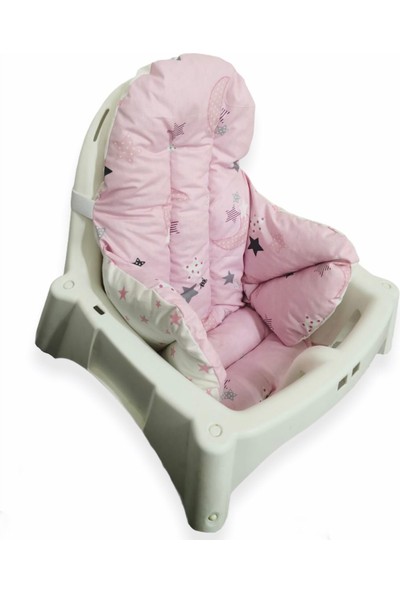 Bebek Özel Bebek Çocuk Mama Sandalyesi Minderi Pembe Hilal ve Pembe Yıldızlı Bebek Özel Bebek Çocuk Mama Sandalyesi Minderi Pembe Hilal ve Pembe Yıldızlı