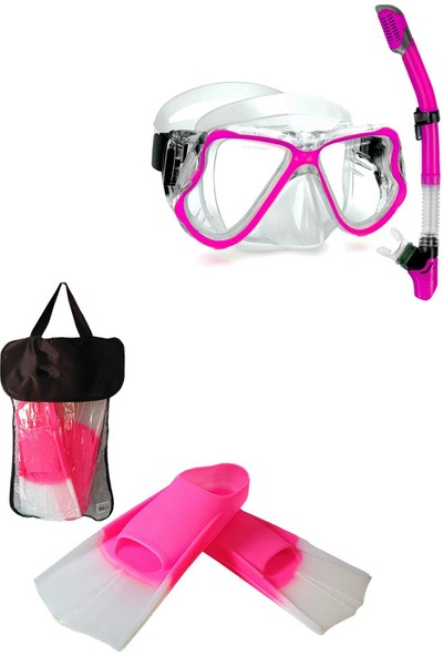 Avessa Premium Çocuk Dalış Seti Şnorkel Set Pembe & Palet Pembe (33-35)