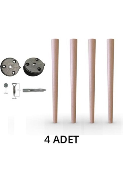 Yoko Sehpa Ayağı - Sandalye - Zigon Ayağı Için 4'lü Konik Ayak Seti 40 cm Bağlantı Aparatı ile Birlikte! Yoko Sehpa Ayağı - Sandalye - Zigon Ayağı Için 4'lü Konik Ayak Seti 40 cm Bağlantı Aparatı ile Birlikte!