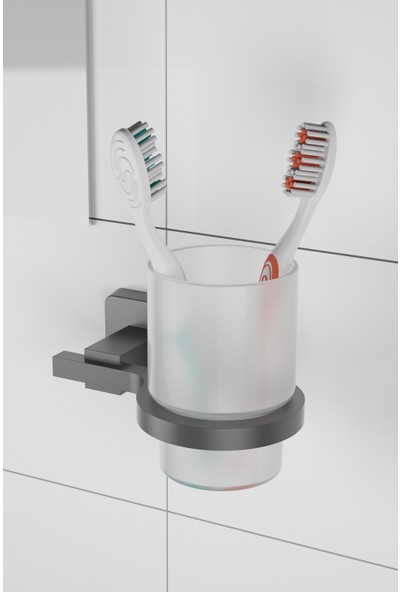 Yale Mat Siyah Paslanmaz Diş Fırçalık