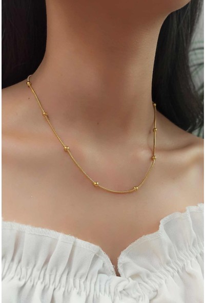 ÇLK Accessories Çelik Topçuk Zincir Çelik Kolye TRKOLYE5655 B34503