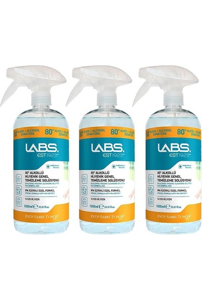 Eyüp Sabri Tuncer Ortam Dezenfektanı 80 Derece 1 Litre x 3