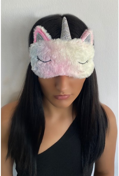 Takıştır Çok Renkli Göz Figürlü Unicorn Uyku Bandı
