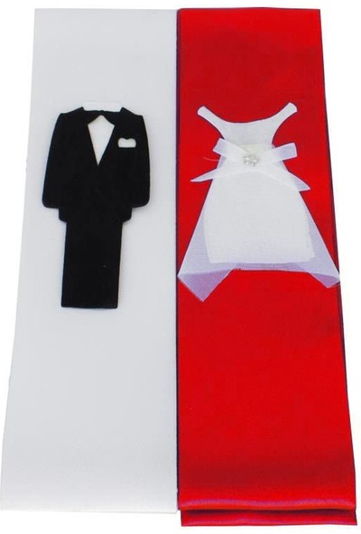 Ceyyiz Gelin Damat Figürlü Saten Takı Kurdela Kuşak 2 Adet Ceyyiz Gelin Damat Figürlü Saten Takı Kurdela Kuşak 2 Adet