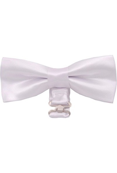 Varetta Erkek Beyaz Saten Kumaş Papyon