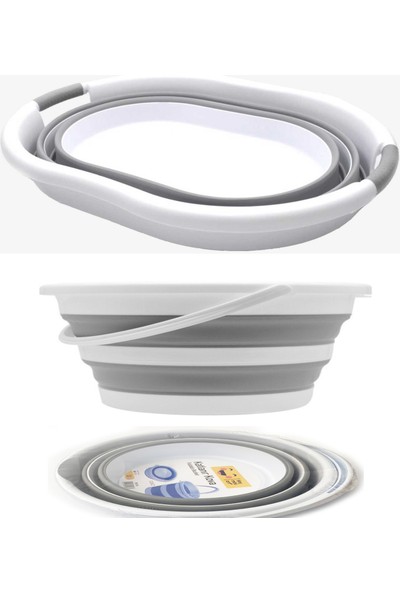 Ural Store Katlanır Çamaşır Sepeti 27 Lt + Katlanır Kova 12 Lt Seti Ural Store Katlanır Çamaşır Sepeti 27 Lt + Katlanır Kova 12 Lt Seti