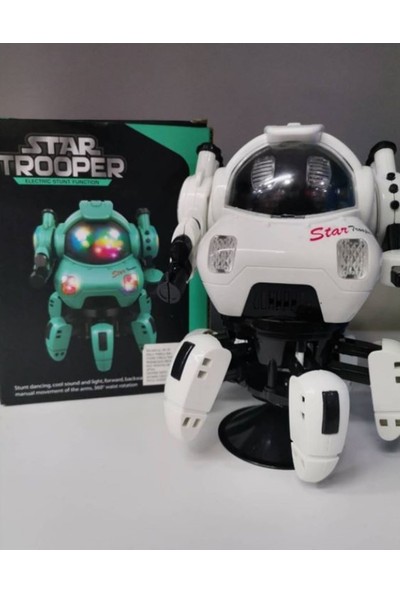 Ceren C-Toy Işıklı ve Sesli 360 Derece Dönebilen Yıldız Asker Robot 01180 Beyaz Ceren C-Toy Işıklı ve Sesli 360 Derece Dönebilen Yıldız Asker Robot 01180 Beyaz