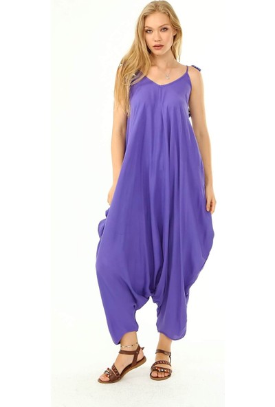 Luisido Kadın Mor Ayarlanabilir Omuz Askılı Oversize Tulum Luisido Kadın Mor Ayarlanabilir Omuz Askılı Oversize Tulum