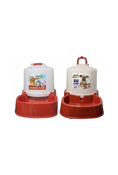 Elysian Kedi Köpek Mama ve Su Kabı 2li Set 8 Litre Mama Kabı Su Kapları Otomatik Alttan Dolum Hazneli Askılı