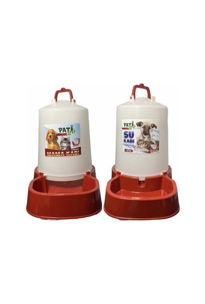 Elysian Kedi Köpek Mama ve Su Kabı 2li Set 12 Litre Mama Kabı Su Kapları Otomatik Alttan Dolum Hazneli Askı