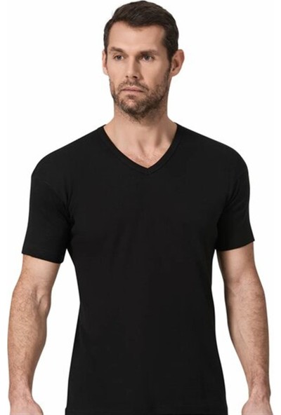 Namaldı 3 Adet Siyah Renk Ribana V Yaka Fanila Namaldı 3 Adet Siyah Renk Ribana V Yaka Fanila