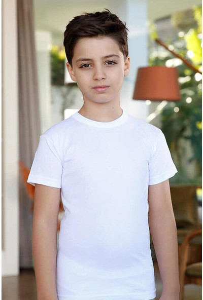 Berrak 5 Adet Beyaz Renk 0 Yaka Çocuk Fanila