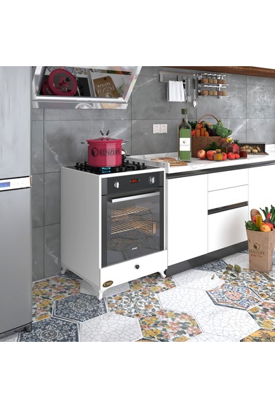 Kenzlife ankastre modülü kabini radon byz fırın ocak dolabı kapaklı ayaklı