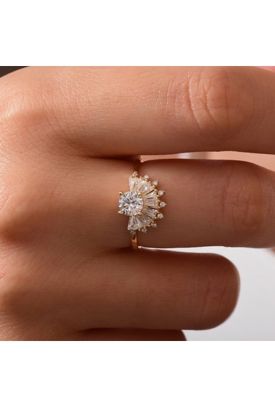 Goza Jewellery Lunam Taşlı Altın Yüzük