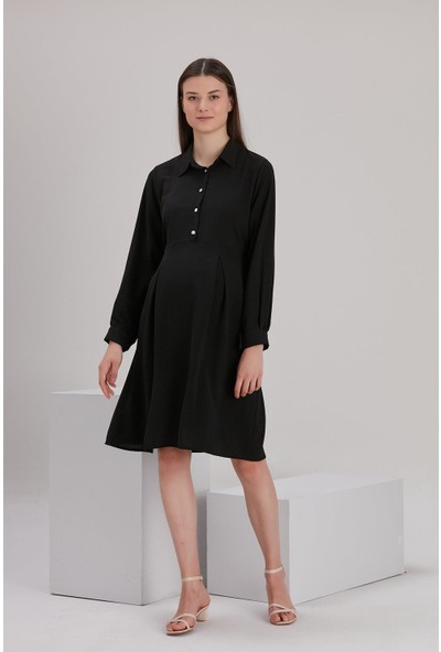 Işşıl 4492-POLO Yaka Emzirme Detay Hamile Tunik-Elbise Işşıl 4492-POLO Yaka Emzirme Detay Hamile Tunik-Elbise