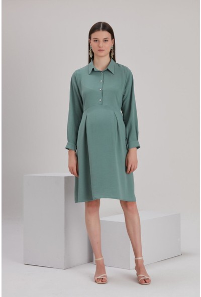 Işşıl 4492-POLO Yaka Emzirme Detay Hamile Tunik-Elbise Işşıl 4492-POLO Yaka Emzirme Detay Hamile Tunik-Elbise