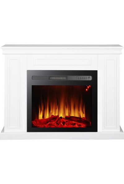 Tektes Dekoratif Elektrikli Şömine Beyaz Kasalı