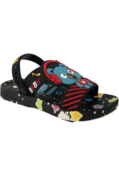 Gezer 12539 Siyah Çocuk Kaydırmaz Havuz/deniz Terlik Sandalet