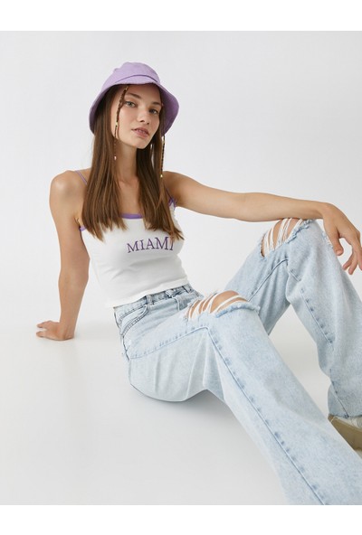 Koton Kadın İnce Askılı Baskılı Atlet