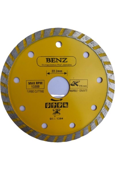 Benz 115 mm Turbo Kanal Granit Mermer Beton Tuğla Kesme Diski Benz 115 mm Turbo Kanal Granit Mermer Beton Tuğla Kesme Diski
