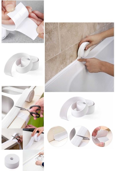 3K Home Su Sızdırmaz Banyo Mutfak Kenar Bandı 3.2mt Beyaz