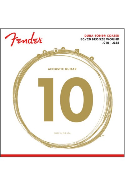 Fender 880XL Coated 80/20 Bronze Takım Tel Akustik Gitar Teli 010-048 Fender 880XL Coated 80/20 Bronze Takım Tel Akustik Gitar Teli 010-048