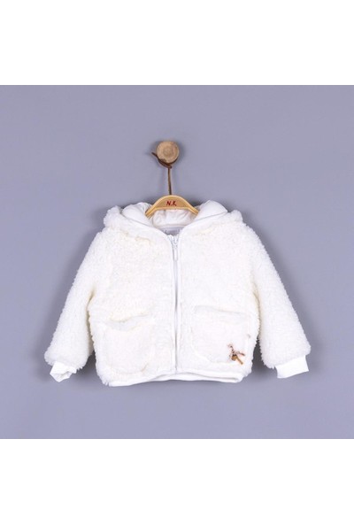 Nk Kids Peluş Mont Kız Bebek Ekru