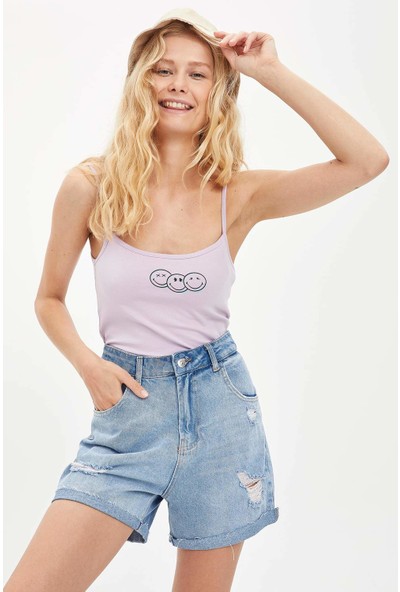 Defacto SmileyWorld İp Askılı Relax Fit Crop Atlet S5103AZ20SM Defacto SmileyWorld İp Askılı Relax Fit Crop Atlet S5103AZ20SM