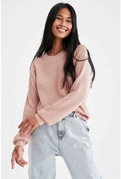 DeFacto Basic Relax Fit Uzun Kollu Selanik Örgülü Triko Kazak H6905AZ21AU DeFacto Basic Relax Fit Uzun Kollu Selanik Örgülü Triko Kazak H6905AZ21AU