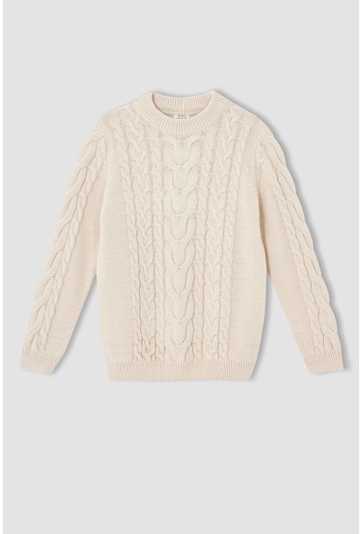 DeFacto Erkek Çocuk Saç Örgülü Triko Kazak U4330A621AU