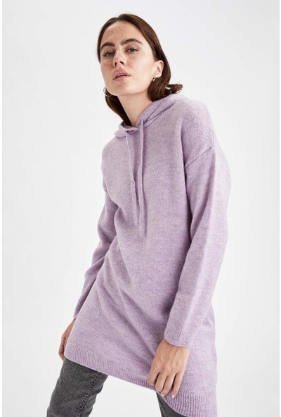 Defacto Relax Fit Kapüşonlu Triko Tunik R5690AZ21WN Defacto Relax Fit Kapüşonlu Triko Tunik R5690AZ21WN