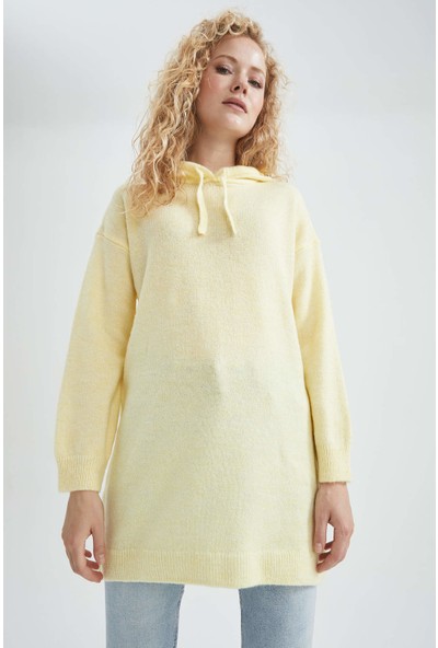 DeFacto Relax Fit Kapüşonlu Triko Tunik R5690AZ21WN DeFacto Relax Fit Kapüşonlu Triko Tunik R5690AZ21WN