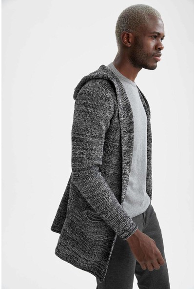 Defacto Relax Fit Kapüşonlu Triko Uzun Hırka U9654AZ21AU Defacto Relax Fit Kapüşonlu Triko Uzun Hırka U9654AZ21AU