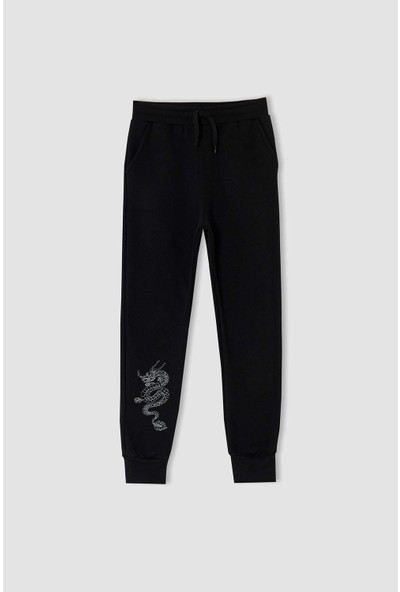 Defacto Erkek Çocuk Slim Fit Ejderha Baskılı Jogger Eşofman Altı V3639A621WN Defacto Erkek Çocuk Slim Fit Ejderha Baskılı Jogger Eşofman Altı V3639A621WN
