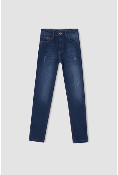 Defacto Erkek Çocuk Slim Fit Yırtık Detaylı Jean Pantolon V2459A621WN