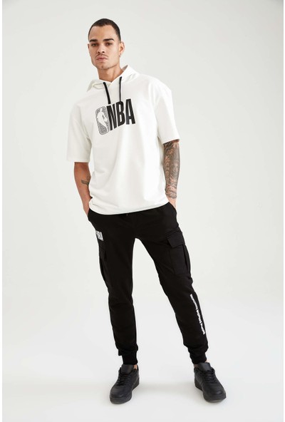 DeFacto Defacto Fit NBA Lisanslı Slim Fit Baskılı Pamuklu Jogger Eşofman Altı U9840AZ21AU