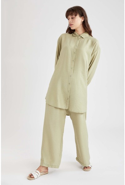 DeFacto Yüksek Bel Oversize Fit Geniş Paça Palazzo Pantolon W2838AZ21HS DeFacto Yüksek Bel Oversize Fit Geniş Paça Palazzo Pantolon W2838AZ21HS