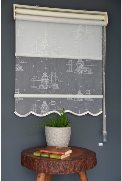 Halim Perdesan Çift Mekanizmalı Tül Stor Perde Dacuz-212 Kırık Beyaz Renk Etekli 80 x 200 cm Halim Perdesan Çift Mekanizmalı Tül Stor Perde Dacuz-212 Kırık Beyaz Renk Etekli 80 x 200 cm