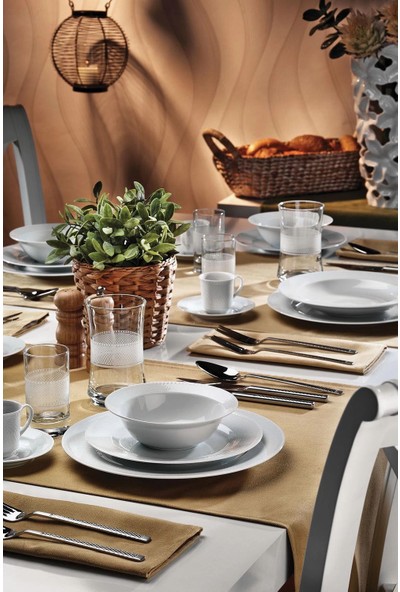 Kütahya Porselen Ekose 24 Parça 6 Kişilik Yemek Takımı