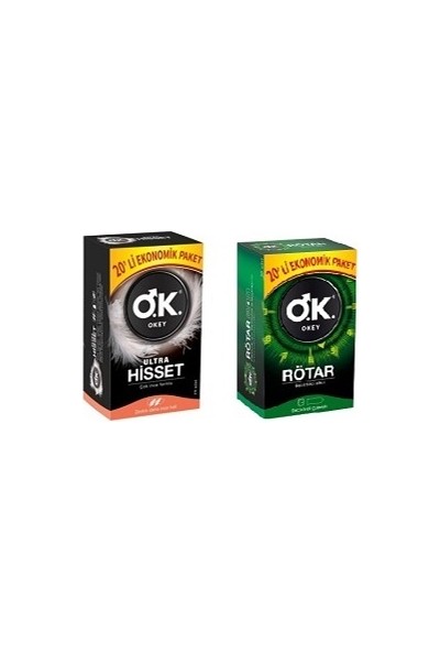 2'li Okey Set Ultra Hisset 20'li+ Rötar 20'li